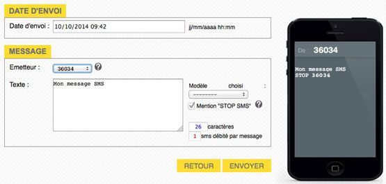 Gestion de la mention “STOP SMS” sur la plateforme sMsmode