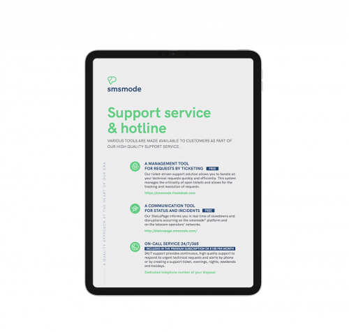 Service support & hotline smsmode© | tools description